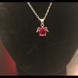 Jewelry | Girls Angel Wings Red Crystal Necklace | Poshmark